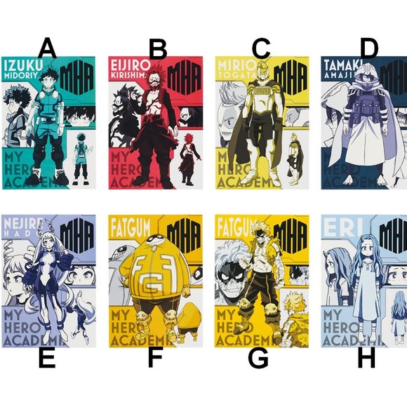 Bandai Namco | Art | Mha 8 Posters Of Midoriya Kirishima Fat Gum Mirio ...